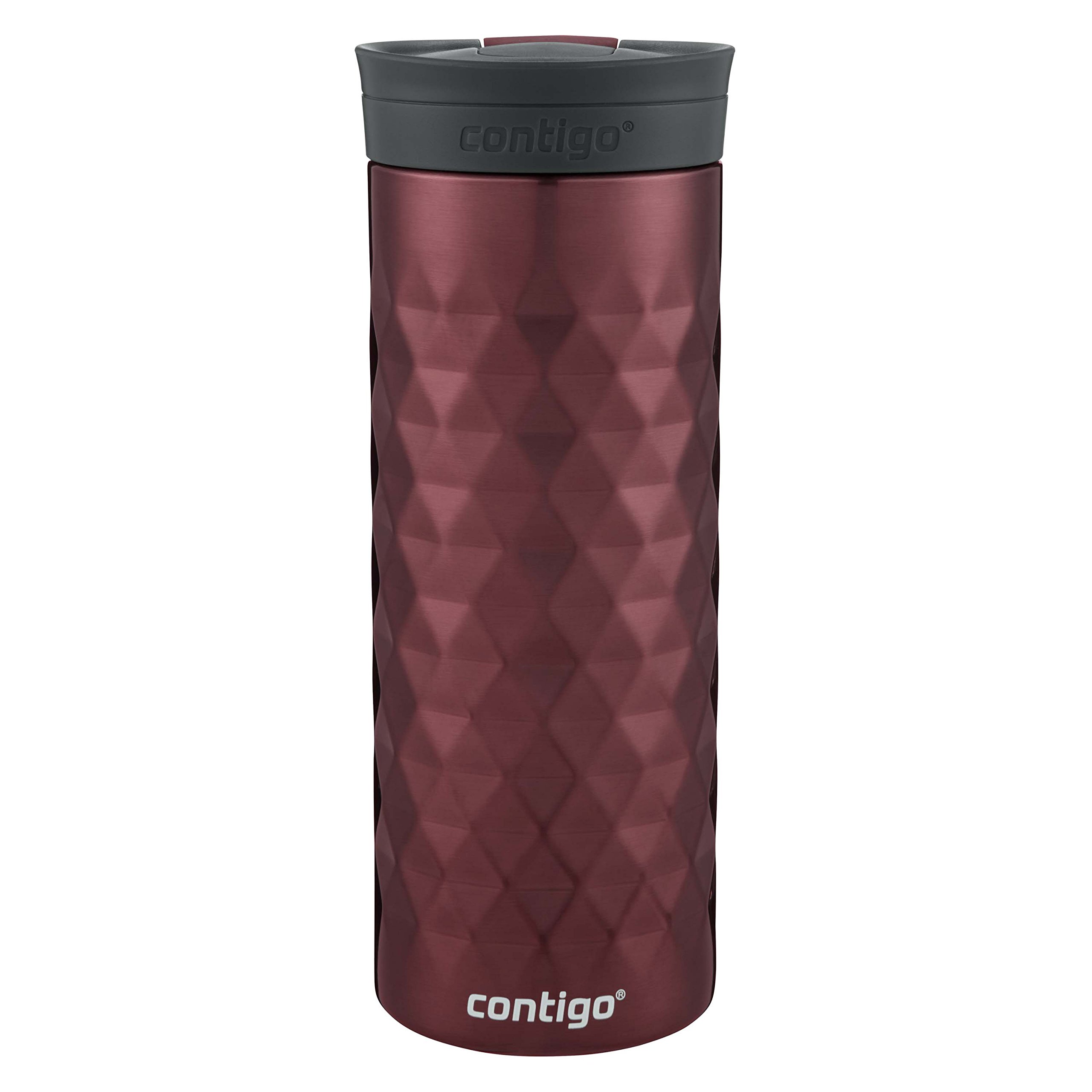 Contigo SnapSeal Kenton Travel Stainless Steel Mugs, 20 oz, Black & Spiced Wine, 2-Pack