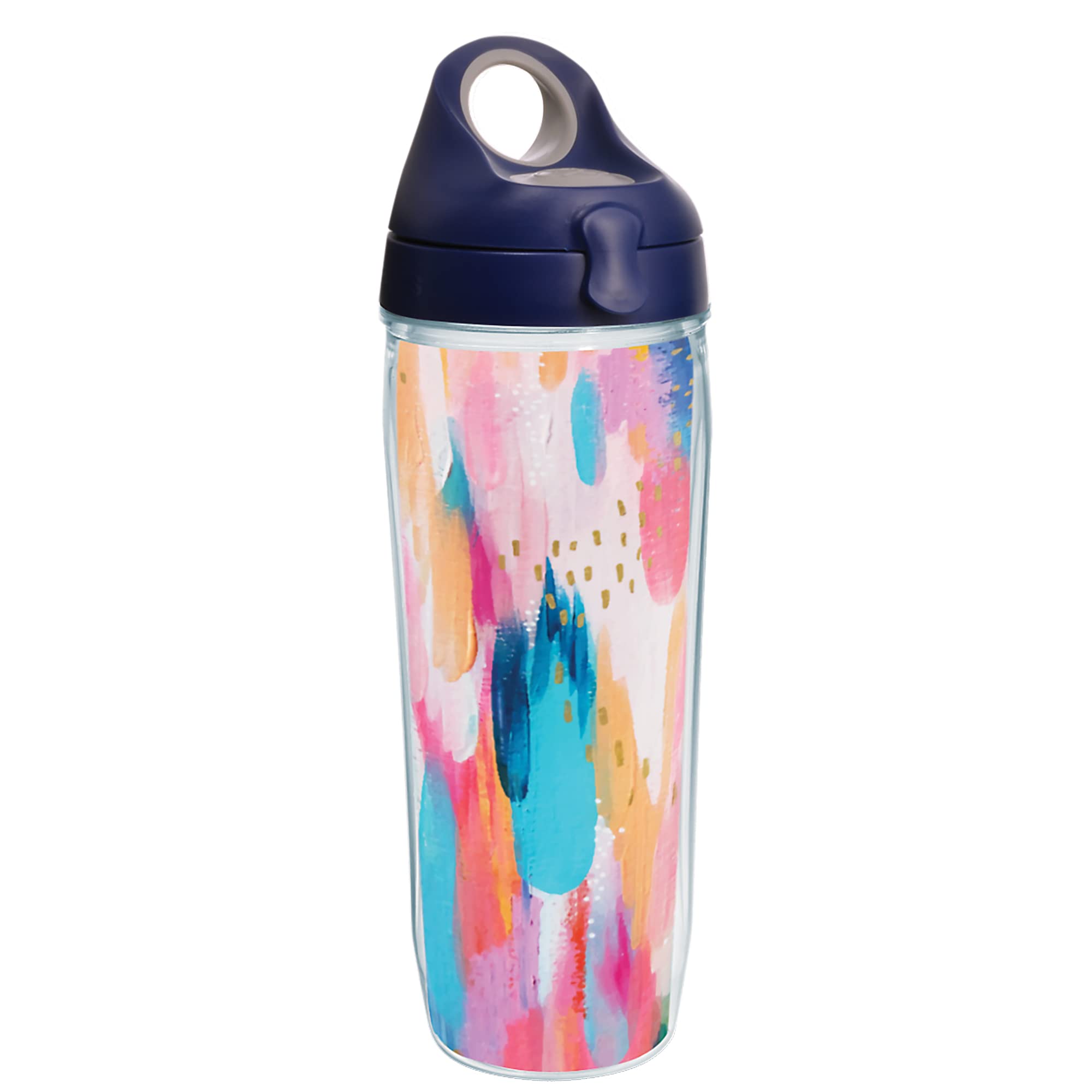 Tervis EttaVee Bright Brushstrokes Made in USA Double Walled Insulated Tumbler Travel Cup Keeps Drinks Cold & Hot, 24oz Water Bottle, Classic