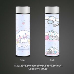 G-Ahora Anime Water Bottle,Anime Water Bottle Cup,Smart Temp Display Reusable Water Bottle 500ml (Cinnamo)