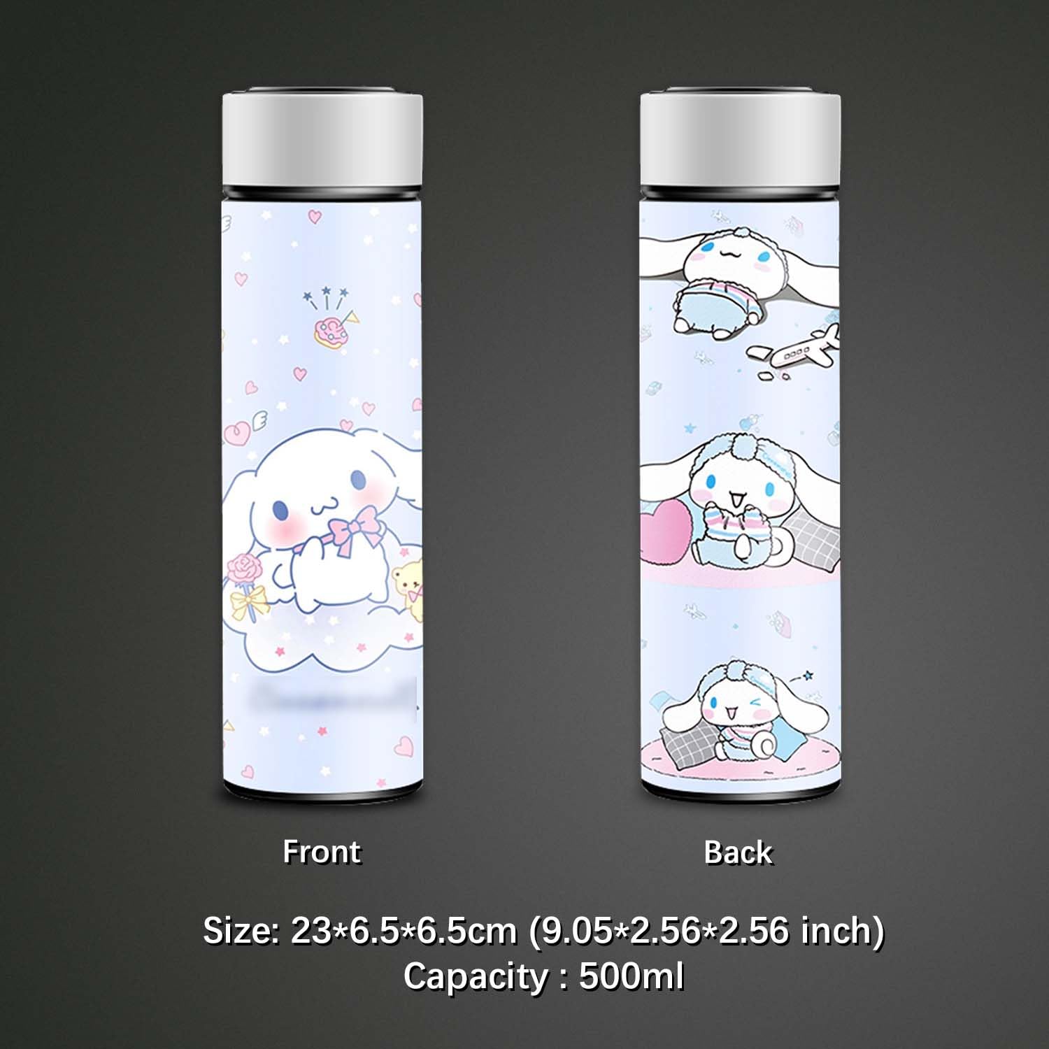 G-Ahora Anime Water Bottle,Anime Water Bottle Cup,Smart Temp Display Reusable Water Bottle 500ml (Cinnamo)