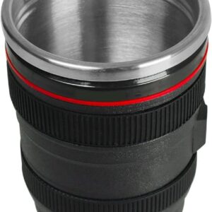 Yepteeps Coffee Mug, Camera Lens Travel Thermos, Stainless Steel Insulated Cup with Easy Clean Lid (Leak Proof)