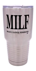 rogue river tactical large funny fishing 30 ounce travel tumbler mug cup w/lid milf man i love fishing fishing gift fish