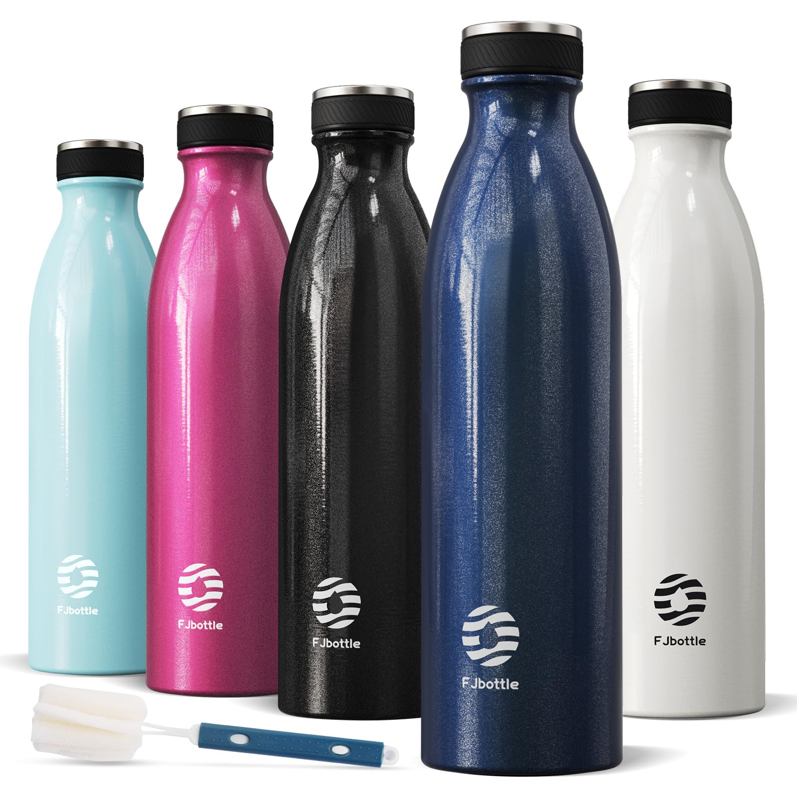 Fjbottle Stainless Steel Insulated Water Bottles -34oz/1000ml Sports Water Bottle Keep Carbonated Drink Cold 24H and Hot 12H for kids,Women,Men Leisure Home Water Bottles