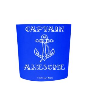 Funny Guy Mugs Captain Awesome Travel Tumbler With Removable Insulated Silicone Sleeve, Blue, 16-Ounce