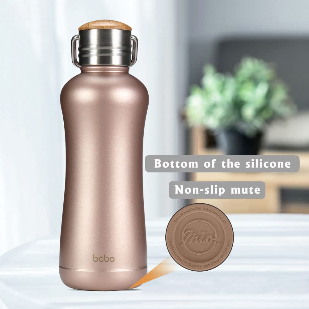 YOHKOH Small Thermos Mini Vacuum Insulated Water Bottle With Bamboo Lid - Pack of 3 - Stainless Steel Water Bottle for Women Kids, 12 Hrs Hot & 24 Hrs Cold Thermos BPA-Free (6.4oz/8.8oz/11.8oz)