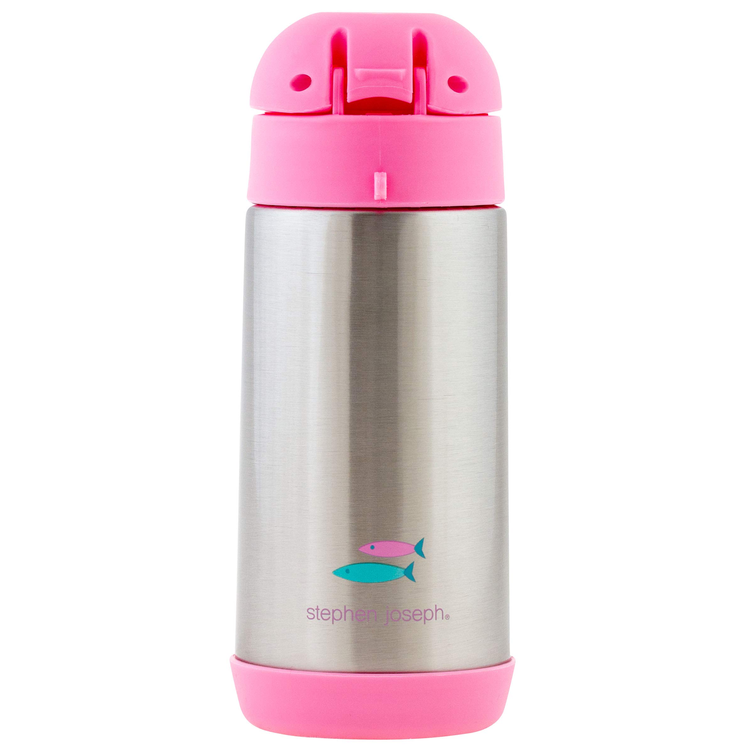 Stephen Joseph Double Wall Stainless Steel Bottles, Insulated Water Bottle for Kids Toddlers, Vacuum Insulated Bottle with Straw, BPA-Free Water Bottle – 11.8 Ounces, MERMAID