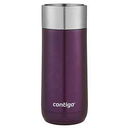 Contigo Luxe Autoseal Travel Mug, Stainless Steel Thermal Mug, Vacuum Flask, Leakproof Tumbler, dishwasher safe, Coffee Mug with BPA Free Easy-Clean Lid, Merlot, 360 ml