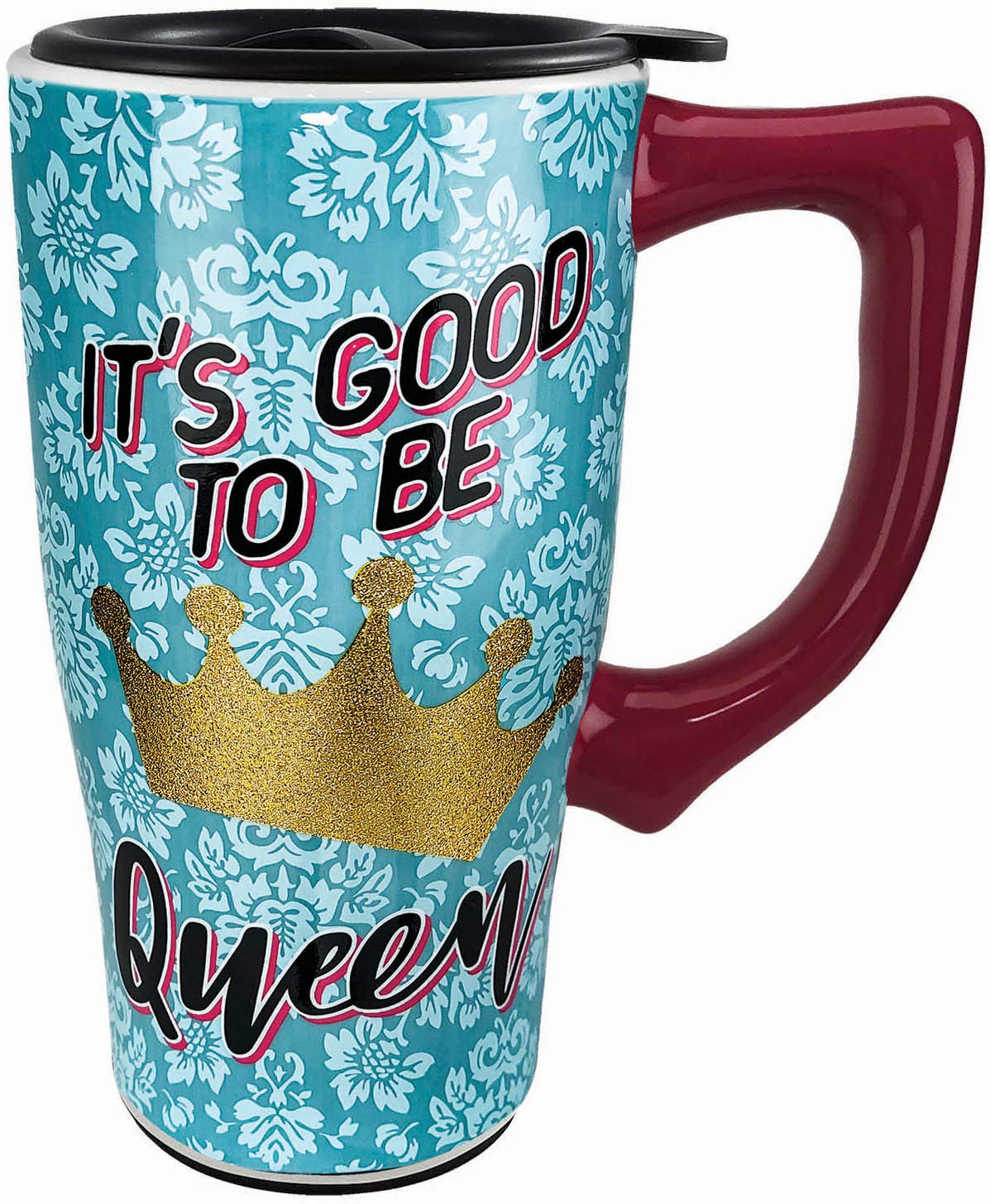 Spoontiques Good to Be Queen Ceramic Travel Mug