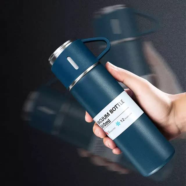 MUGZee Stainless Steel Thermo 500ml/16.9oz Vacuum Insulated coffee thermos with cups for Hot drink and Cold drink water and coffee flask.