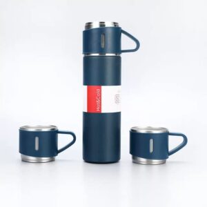 MUGZee Stainless Steel Thermo 500ml/16.9oz Vacuum Insulated coffee thermos with cups for Hot drink and Cold drink water and coffee flask.