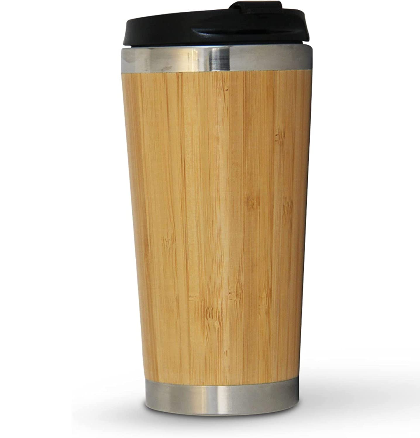 MOZEN 15oz Drinking Cup For Women and Men, Spill Proof, Reusable Drinking Cup with Lid, Stainless Steel Cup Made with Real Bamboo, Durable Travel Cup, Easy to Drink from