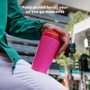 KeepCup Traveller Reusable Travel Mug - Vacuum Insulated Cup with Leakproof Sipper Lid | 16oz/454ml - Black