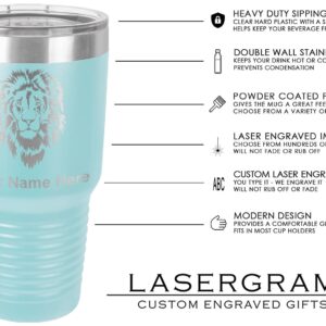 LaserGram 30oz Vacuum Insulated Tumbler Mug, Billiard Balls, Personalized Engraving Included (Light Blue)