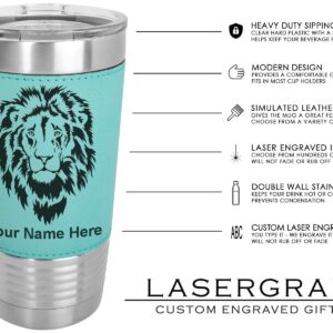 LaserGram 20oz Vacuum Insulated Tumbler Mug, Barrel Racer Turn N Burn, Personalized Engraving Included (Faux Leather, Teal)