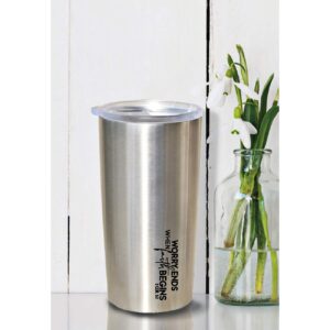 Double-Walled Insulated Stainless-Steel 20 oz Travel Mug | Worry ends when faith begins 2 Cor 5:7 | Accommodates Hot or Cold Drinks | Spill-proof lid with locking mechanism so drinks will not leak