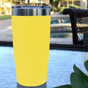 LaserGram 20oz Vacuum Insulated Tumbler Mug, Dancer, Personalized Engraving Included (Yellow)