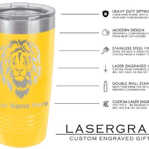 LaserGram 20oz Vacuum Insulated Tumbler Mug, Dancer, Personalized Engraving Included (Yellow)