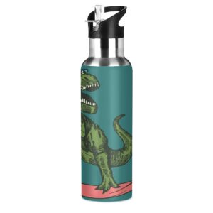 senya water bottle handle straw lid skateboard dinosaur vacuum insulated stainless steel thermos water bottle leak proof sports coffee maker cup