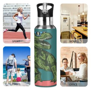 senya Water Bottle Handle Straw Lid Skateboard Dinosaur Vacuum Insulated Stainless Steel Thermos Water Bottle Leak Proof Sports Coffee Maker Cup