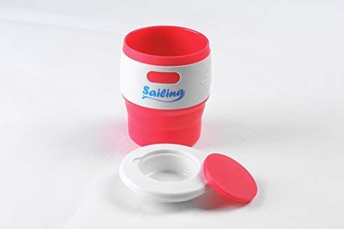 Sailing Collapsible Portable Reusable Silicone 12 fl oz Drinking/Coffee Cup/Mug. 100% food grade silicone. BPA Free (Rose Red)