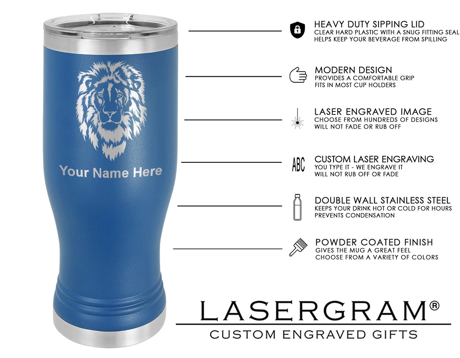 LaserGram 20oz Vacuum Insulated Pilsner Mug, APRN Advanced Practice Registered Nurse, Personalized Engraving Included (Dark Blue)