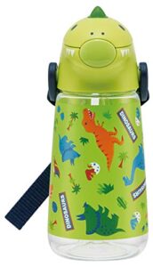 skater pshc4dk-a dinosaurus die-cut bottle with straw, 14.2 fl oz (420 ml)