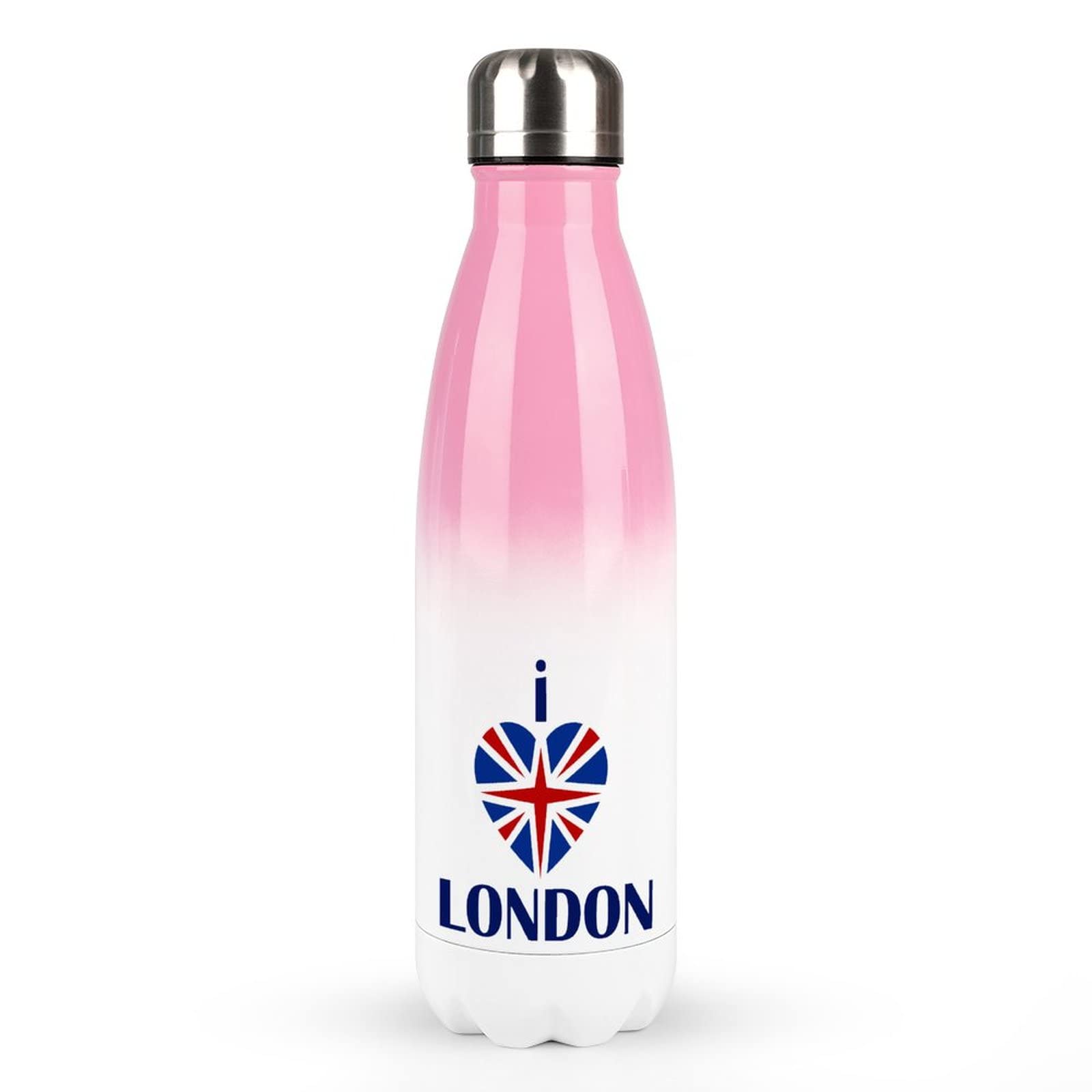 I Love London Stainless Steel Water Bottle with Lid Insulated Sport Bottle for Travel Picnic Camping 17 Oz