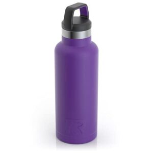 RTIC 16 oz Vacuum Insulated Water Bottle, Metal Stainless Steel Double Wall Insulation, BPA Free Reusable, Leak-Proof Thermos Flask for Hot and Cold Drinks, Travel, Sports, Camping, Majestic Purple