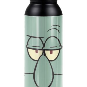 Spongebob OFFICIAL Squidward Angry Face 24 oz Insulated Canteen Water Bottle, Leak Resistant, Vacuum Insulated Stainless Steel with Loop Cap