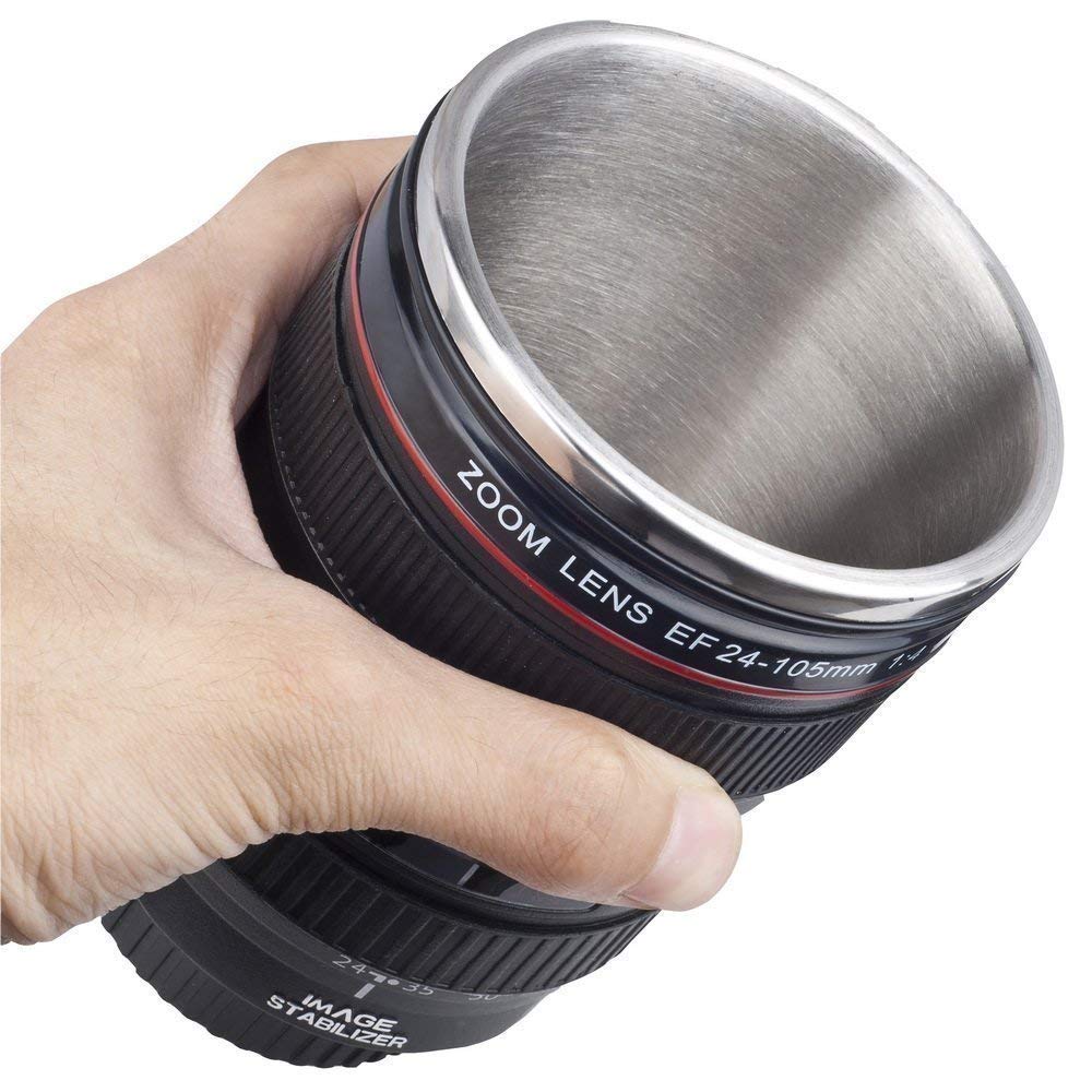 Caniam Camera Lens Coffee Cup, Travel Mug - Camera Eos 24-105Mm Model Stainless 400Ml Thermos