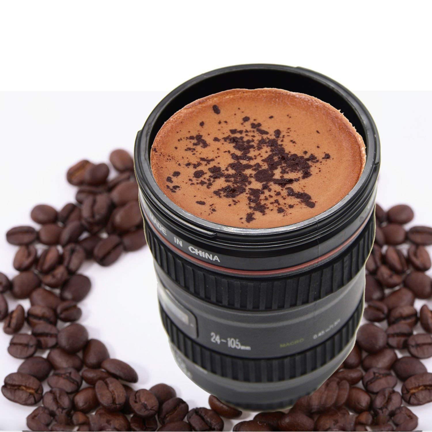 Caniam Camera Lens Coffee Cup, Travel Mug - Camera Eos 24-105Mm Model Stainless 400Ml Thermos