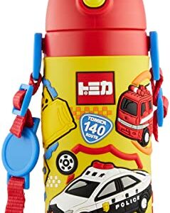 Skater SDPV5_484919 Children's Water Bottle, Direct Drinking, Stainless Steel, With Lock, 3D Print, 16.2 fl oz (480 ml), Tomica, Diameter 3.0 x Height 9.4 inches (76 x 238 mm), Kids Boys