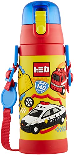 Skater SDPV5_484919 Children's Water Bottle, Direct Drinking, Stainless Steel, With Lock, 3D Print, 16.2 fl oz (480 ml), Tomica, Diameter 3.0 x Height 9.4 inches (76 x 238 mm), Kids Boys