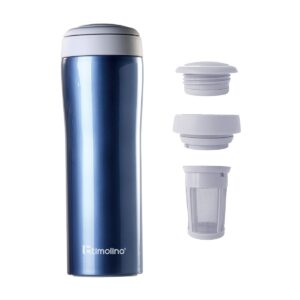 timolino tea2go vacuum mug grande, 17 oz, aqua blue