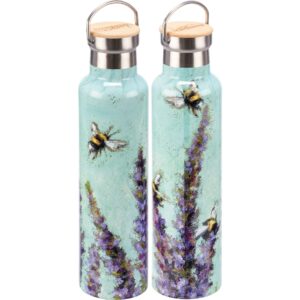 primitives by kathy bees and lavender 25-ounce insulated stainless steel bottle