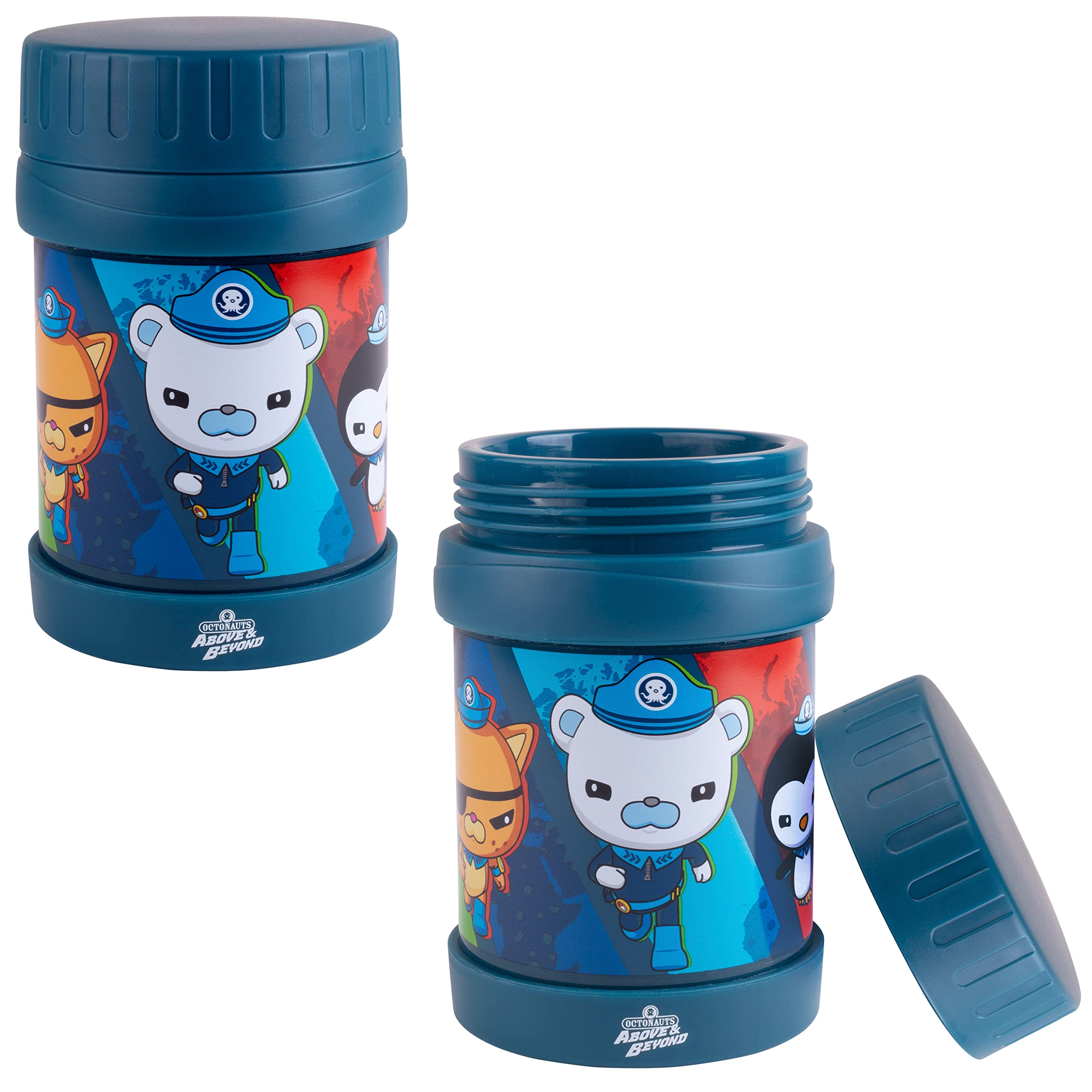 Octonauts Above & Beyond Stainless Steel Vacuum Insulated 13 oz Food Jar for Kids, Blue - Leak-Proof Container Keeps Meals, Liquids, & Soups Hot or Cold for Hours - Fits Inside All Lunch Boxes & Bags