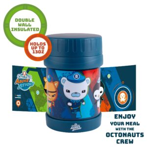 Octonauts Above & Beyond Stainless Steel Vacuum Insulated 13 oz Food Jar for Kids, Blue - Leak-Proof Container Keeps Meals, Liquids, & Soups Hot or Cold for Hours - Fits Inside All Lunch Boxes & Bags