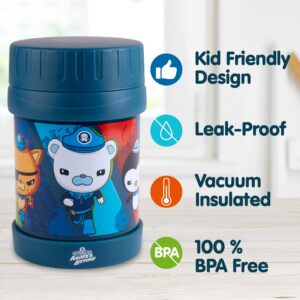 Octonauts Above & Beyond Stainless Steel Vacuum Insulated 13 oz Food Jar for Kids, Blue - Leak-Proof Container Keeps Meals, Liquids, & Soups Hot or Cold for Hours - Fits Inside All Lunch Boxes & Bags