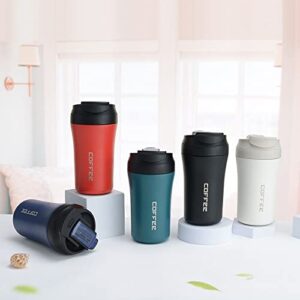 Beeiee Travel Mug with Flip Lid 15oz/450ml Coffee Cup Tumbler Thermos Insulated Coffee Travel Mug,Double Wall Vacuum,304 Stainless Steel