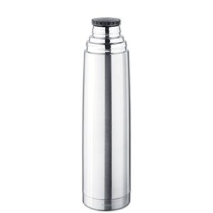 Isosteel VA-9901D 1.0 litre, Double Walled Duo-Vacuum Flask, 2 Stainless Steel/Plastic Screw-on Mugs, Food Grade 18/8 Stainless Steel