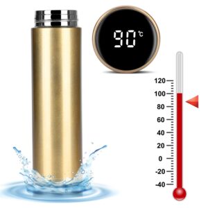 Temperature Display Vacuum Insulated Water Bottle 17oz,Thermo Flask Made of Premium Stainless Steel Coffee/ Water, Smart Cup, Novelty Gifts Mug, FDA Safety.