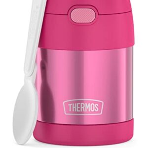 THERMOS FUNTAINER 10 Ounce Stainless Steel Vacuum Insulated Kids Food Jar Bundle with Folding Spoons