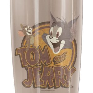 Logovision Tom and Jerry Water Damaged Stainless Steel Tumbler 20 oz Coffee Travel Mug/Cup, Vacuum Insulated & Double Wall with Leakproof Sliding Lid | Great for Hot Drinks and Cold Beverages