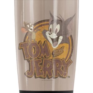 Logovision Tom and Jerry Water Damaged Stainless Steel Tumbler 20 oz Coffee Travel Mug/Cup, Vacuum Insulated & Double Wall with Leakproof Sliding Lid | Great for Hot Drinks and Cold Beverages