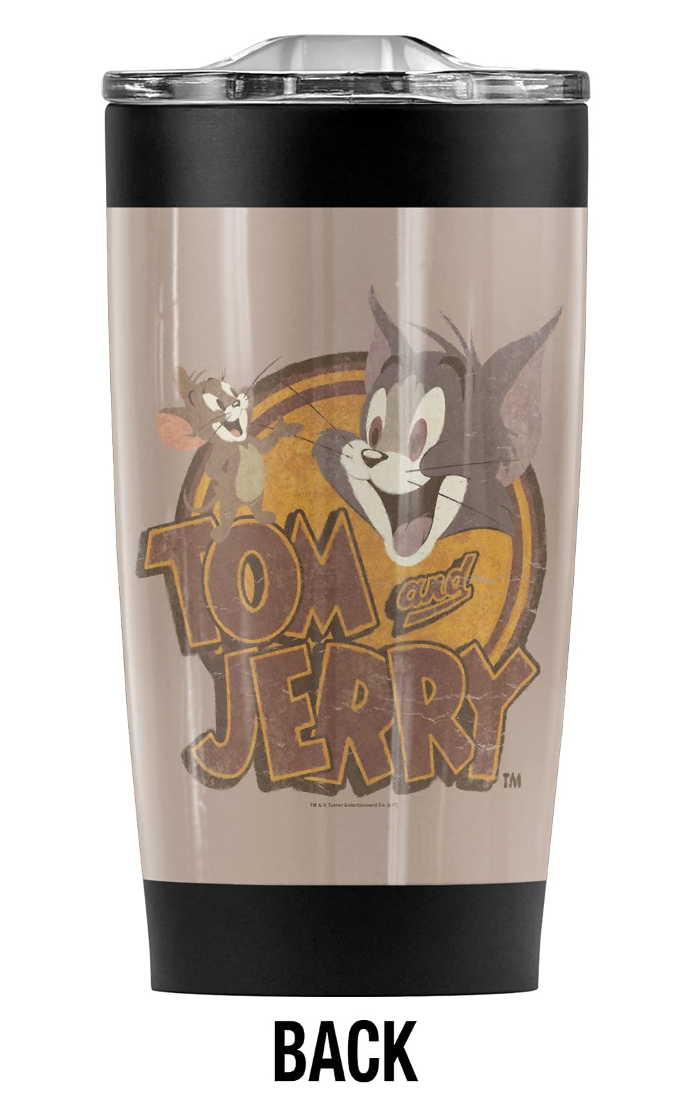 Logovision Tom and Jerry Water Damaged Stainless Steel Tumbler 20 oz Coffee Travel Mug/Cup, Vacuum Insulated & Double Wall with Leakproof Sliding Lid | Great for Hot Drinks and Cold Beverages