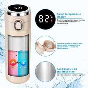 Smart Insulated Water Thermos Bottles - Portable Water Bottles Real-time Temperature Display Travel Coffee Mug With Leak-proof Button Thermos Water Bottle