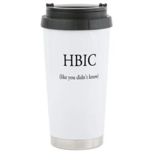 cafepress hbic travel mug stainless steel travel mug, insulated 20 oz. coffee tumbler