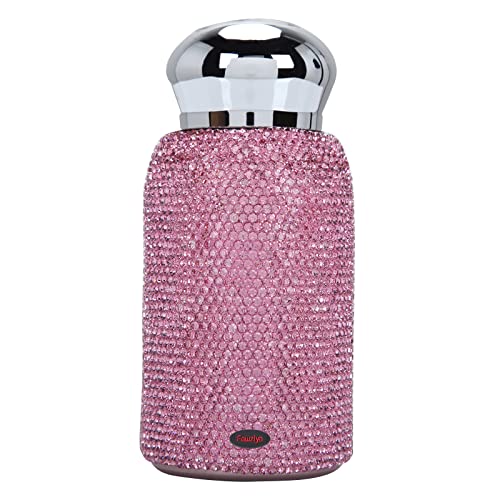 Fawziya Bling Water Bottle 7 oz Small Crystal Insulated Water Bottle-Pink