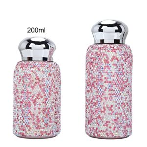 Fawziya Bling Water Bottle 7 oz Small Crystal Insulated Water Bottle-Pink