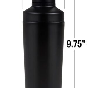 Superman OFFICIAL Superman New 52 Shield Logo Pattern 18 oz Insulated Water Bottle, Leak Resistant, Vacuum Insulated Stainless Steel with 2-in-1 Loop Cap